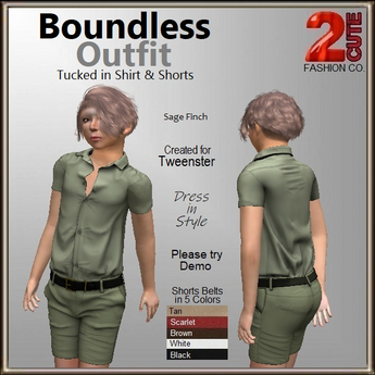 Second Life Marketplace - Boundless Outfit [2cute] Sage Finch Outfit